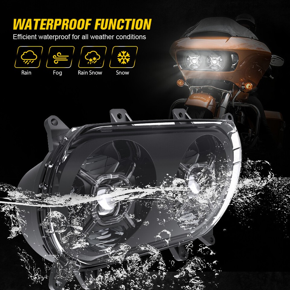 LED Headlight for Road Glide 2015-2023 Hi/Lo DRL Yellow Turn Signal ...