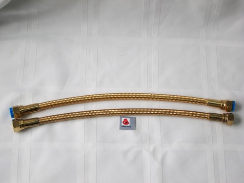 Lowrider Hydraulics gold plated 2 stainless steel braided return hoses ...