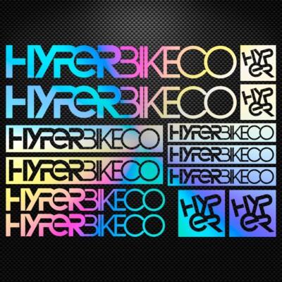HYPER BIKE CO - KIT Holographic Vinyl Decal Stickers Sheet Bike Cycling ...