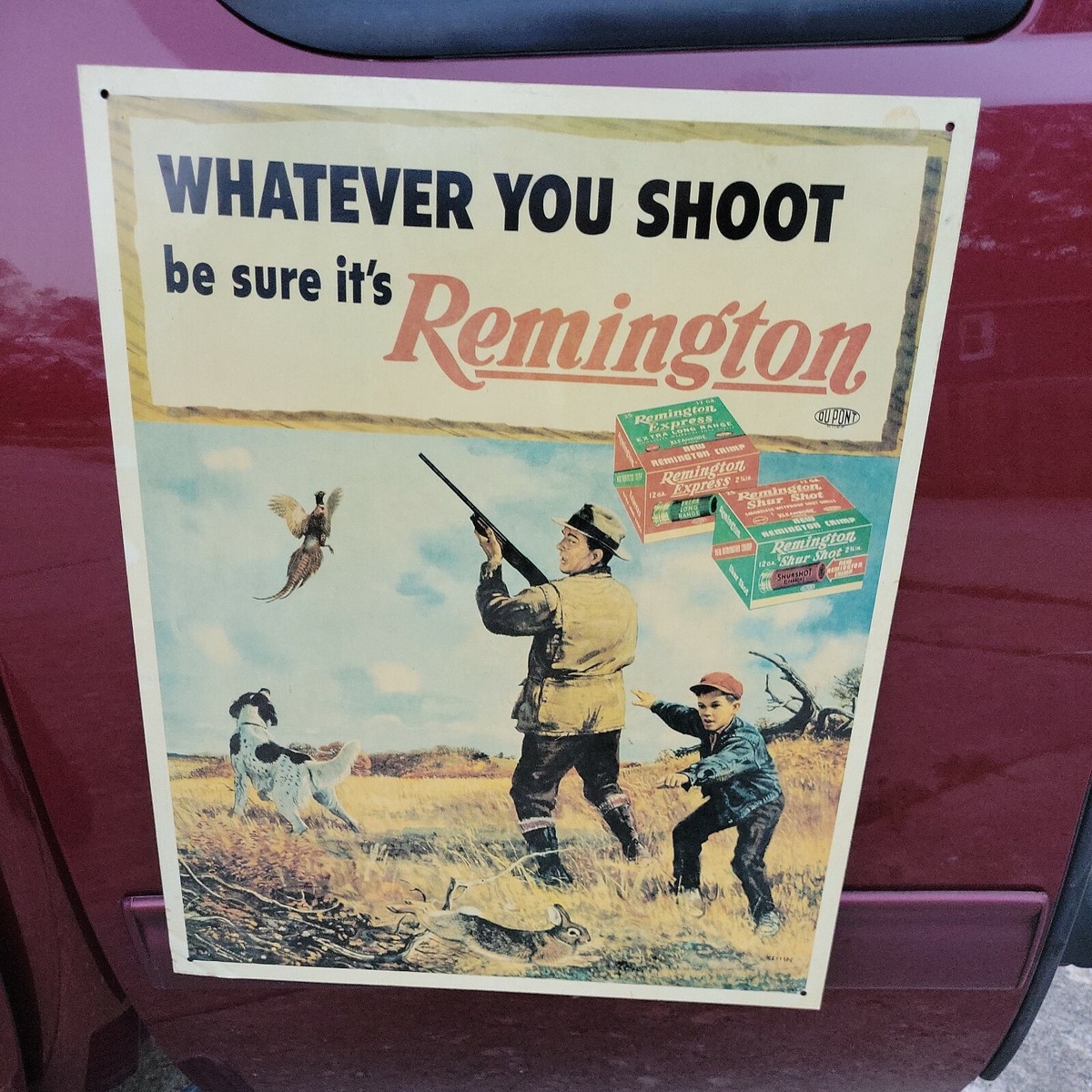 Whatever You Shoot Remington Tin Metal Sign Ammo Trap Would You Rather