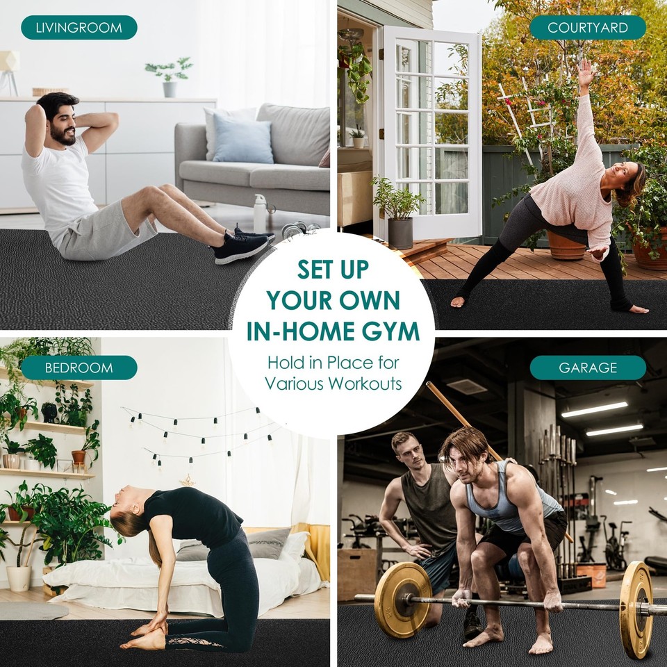 Large Exercise Mat 8 x 6/8 x 4/6 x 4 Extra Durable Workout Mats for ...