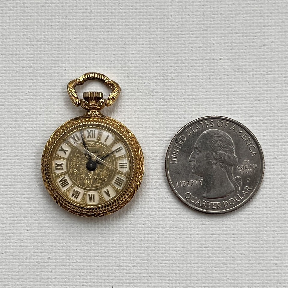 Vintage Sheffield Gold Tone Pocket Watch Pendant -Swiss Made - Manual ...