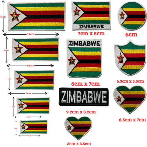Zimbabwe National Flag Patch Embroidered Iron/Sew On Badge Multiple ...