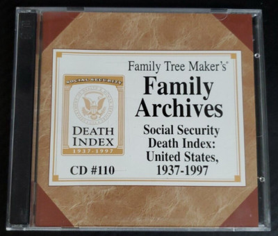 Family Archives: U.S. Social Security Death Index (BRODERBUND) / CD-ROM ...
