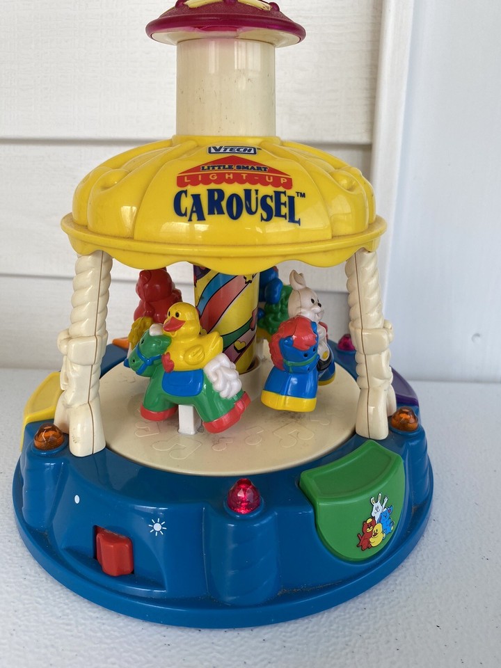 Vintage V Tech Light Up Carousel Toy Tested WORKS Lights And Sound ...