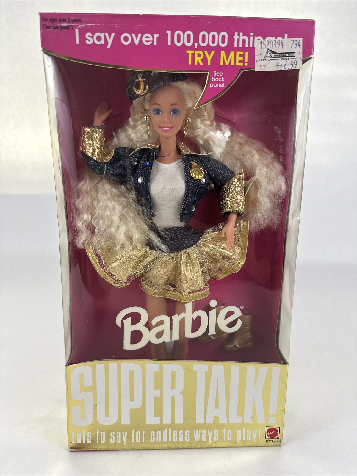 SUPER TALK BARBIE DOLL 1994 MATTEL 14308 NRFB Talk Tested Works Jean ...