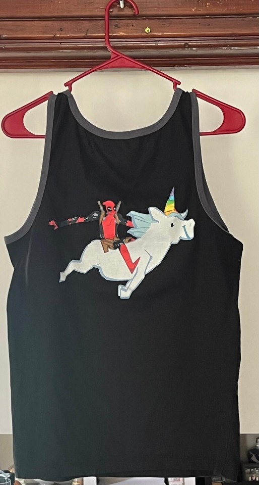 Deadpool Riding Unicorn Tank Top (M) | eBay