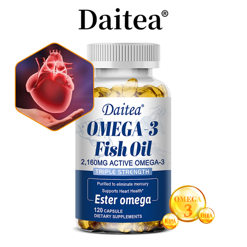 Omega 3 Fish Oil Capsules,Supports Cellular Energy, Heart And Brain ...