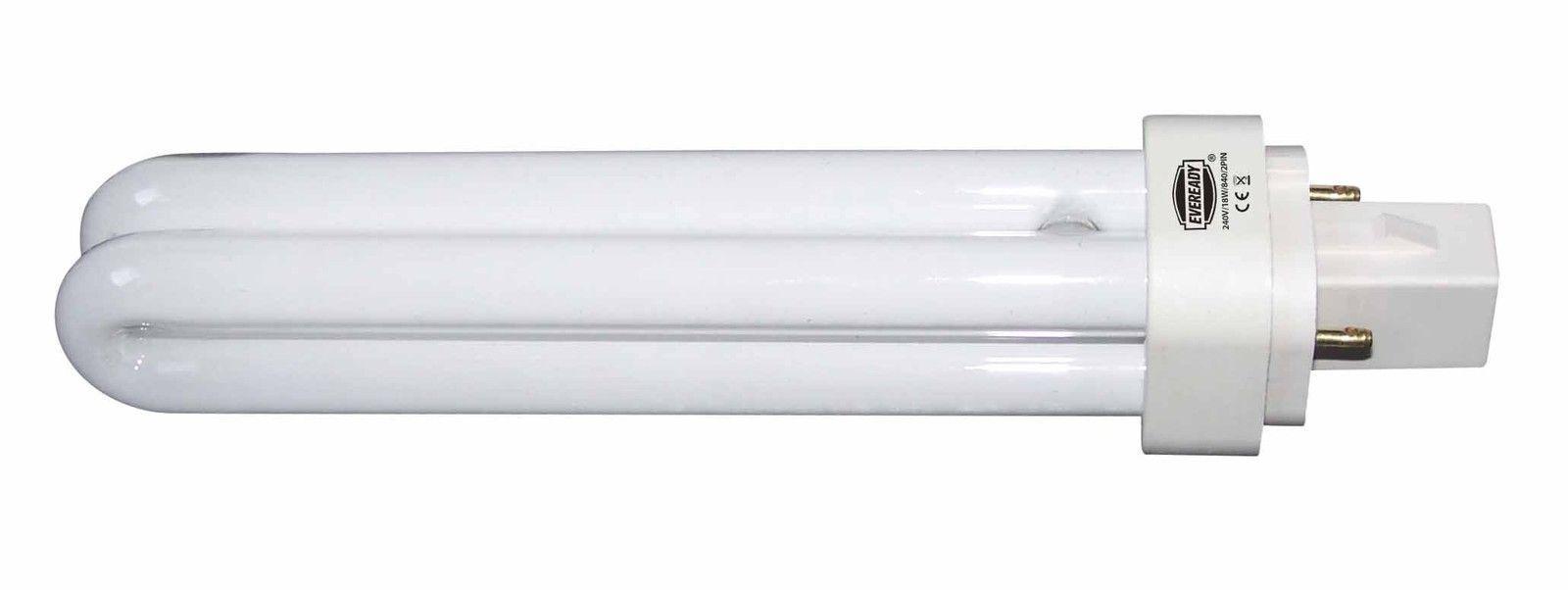 2 X 13 WATT 2 PIN PL-C LAMP G24D-1 COOL WHITE ENERGY SAVING FLUORESCENT ...