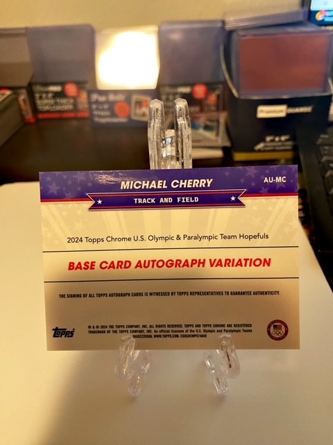 Michael Cherry 2024 Topps US Olympics Refractor Auto /344 Track Team ...