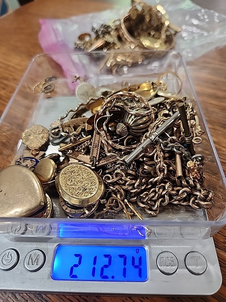 Gold Filled Scrap Lot - 200 grams Marked 12k 14k 10k Gf 212 Grams ...