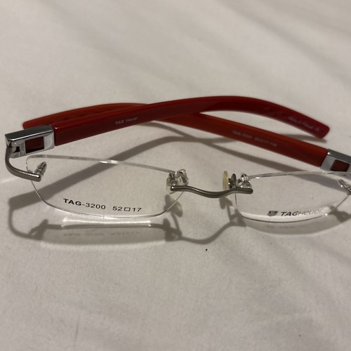 Tag Heuer Eyeglasses TH 3200 Red Rimless Made in France 52[]17 138 ...