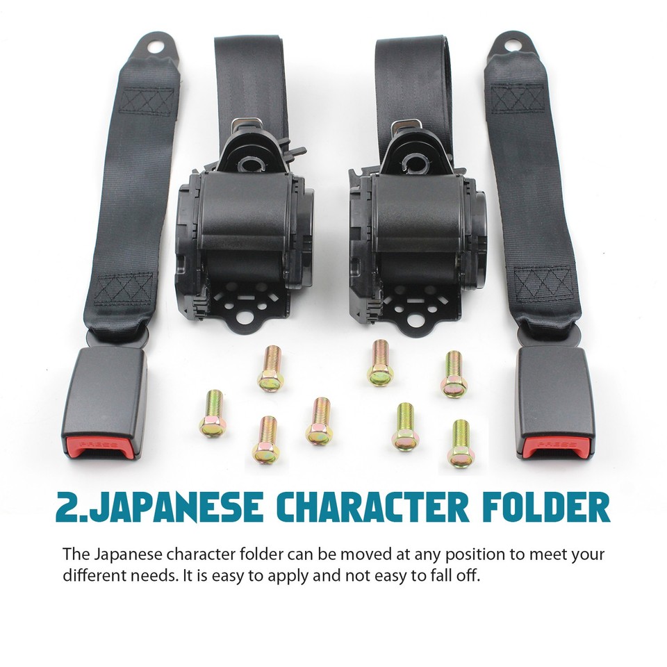 1x Universal Retractable 3 Point Seat Belt Car Vehicle Safety Belt ...