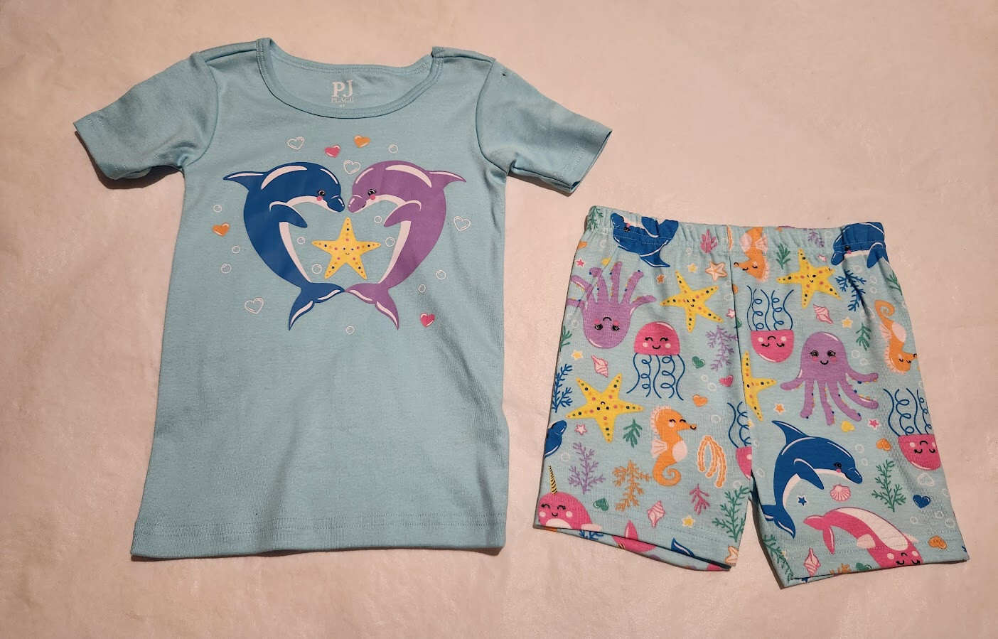 NWT Children's Place Dolphin Sea Life Short Pajamas PJs 2PC Toddler ...