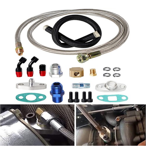 Turbo Charger Oil Drain Return Line Oil Feed Complete Kit For T3 T4 T70 ...