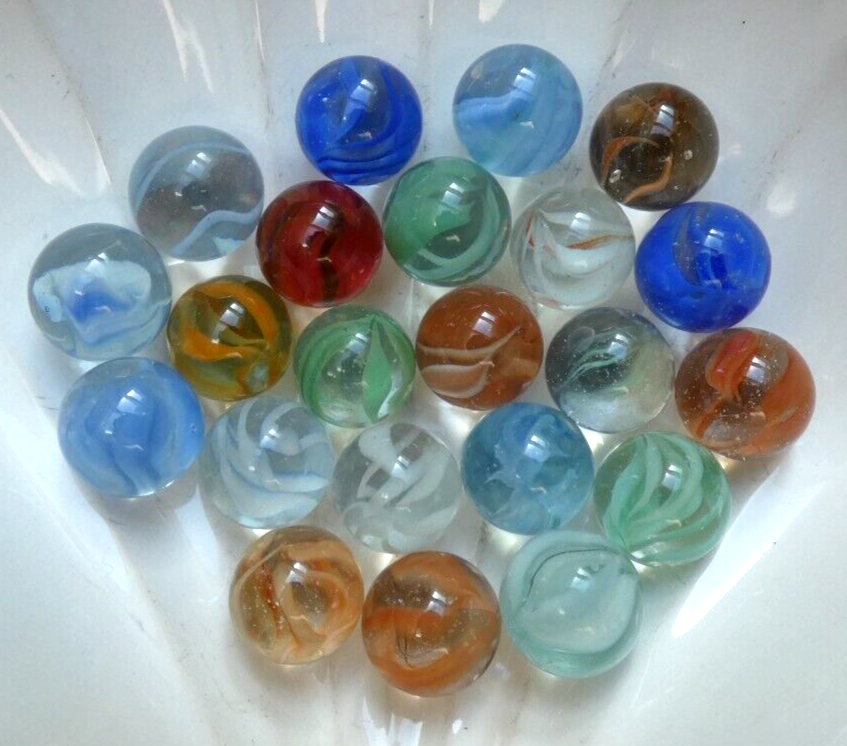 Vintage Gladding Vitro Agate Cat Eyes Marbles 22 Count in Mint ...