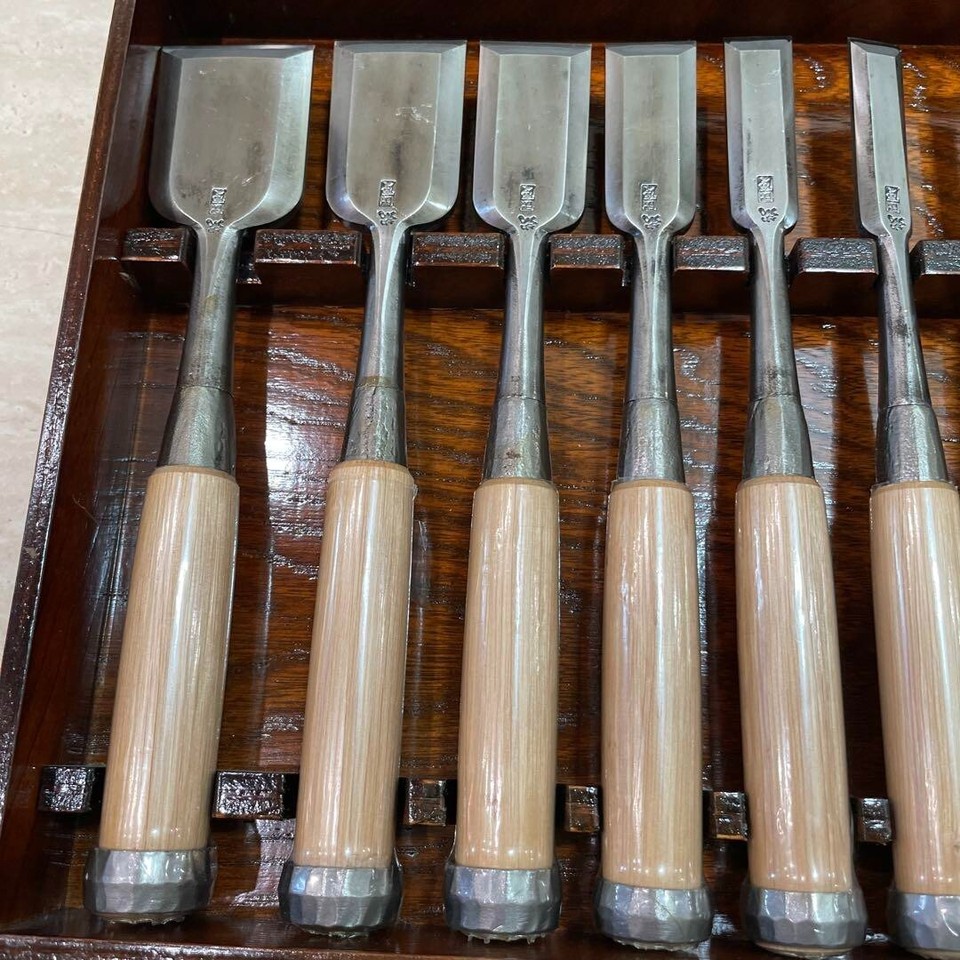 3rd Kunikei Oire Nomi Japanese Bench Chisel Set of 10 Polished White ...