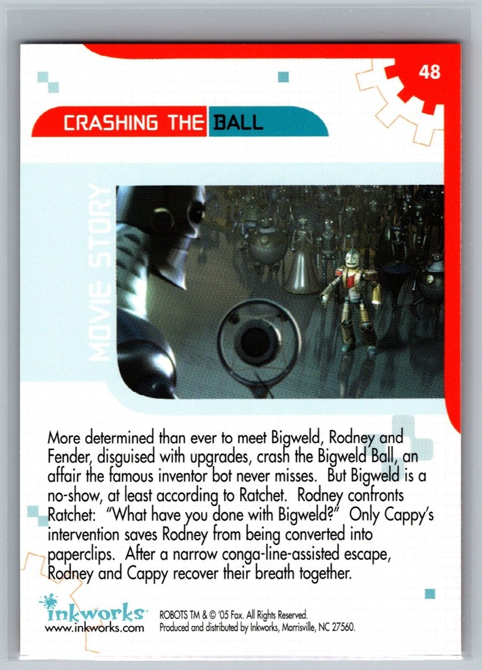 Crashing the Ball 2005 Inkworks Robots the Movie #48 Trading Card ...