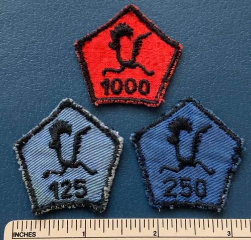 Vintage BOY SCOUTS OF AMERICA Miles Hiked Segment PATCHES 1000 125 250 ...