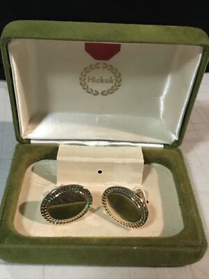Hickok Cuff links Silver Oval - In Original Box | eBay