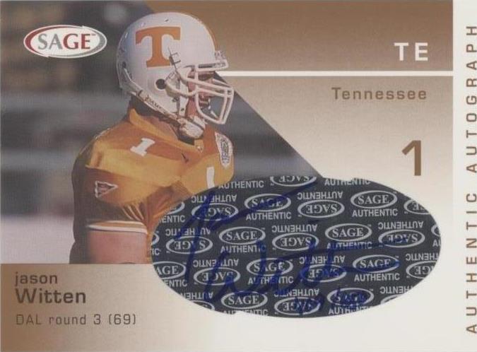 2003 SAGE - Autographs Jason Witten #A44 Bronze /650 (AU, RC) for sale ...