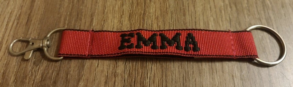 New Emma Personalized Keychain Red and Black | eBay