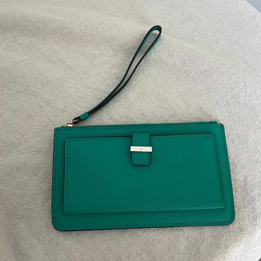 Kate Spade Karolina Cedar Street Zip Wristlet Wallet Teal Green ...