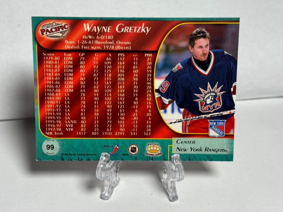 1998-99 Wayne Gretzky #99 Pacific Collection Card New York Rangers | eBay