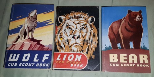 3 Vintage 1950s Cub Scout Books LOT Lion Bear and Wolf BOA Boy Scouts of America | eBay