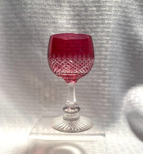 ABP VAL ST LAMBERT? DORFLINGER? SHERRY/CORDIAL PINK CUT TO CLEAR ...