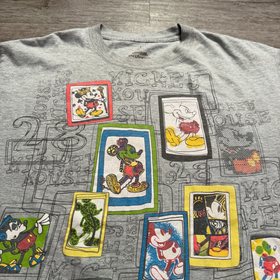 Vintage Disney Mickey Mouse Shirt Adult Large Gray Graphic Tee Y2K ...