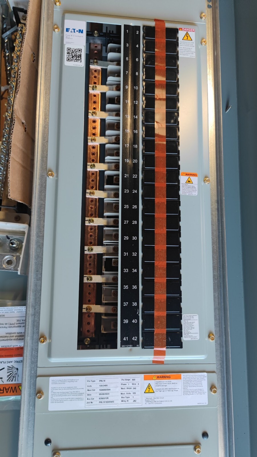 EATON PRL1x 600 AMP 240/120V SINGLE PHASE 3WIRE 42 Cir NEMA 3R ...