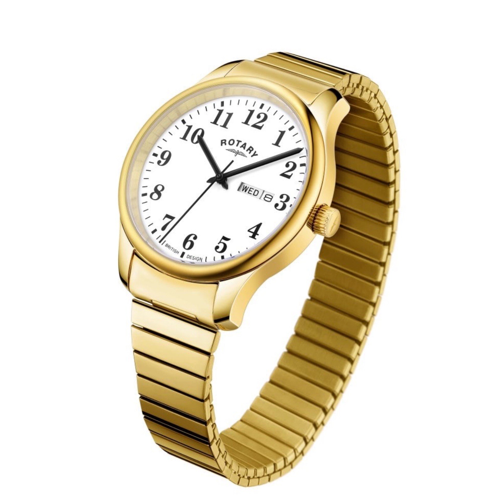 Rotary Watches Gents Gold Tone Everyday Watch on Expanding Bracelet ...