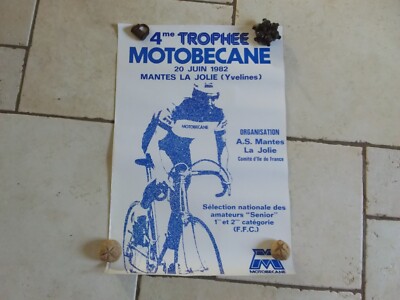 Affiche cyclisme trophée MOTOBECANE 1982 Mantes la jolie sélection ...