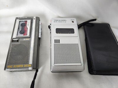 Vtg Realistic Micro Minisette II & Sanyo Micro Cassette Recorder For ...
