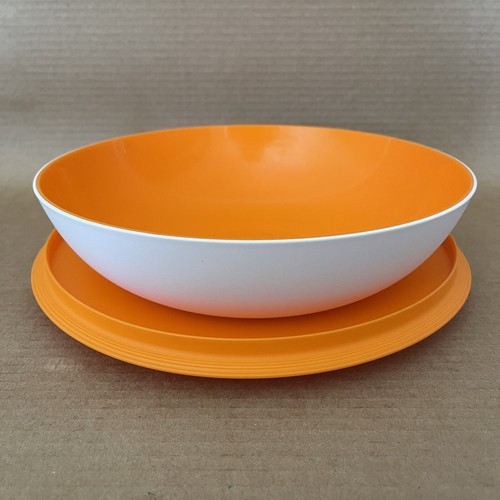 Tupperware Serving Bowl Allegra Radiance Medium 6 Cup Orange White ...