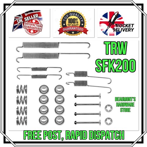TRW SFK200 REAR BRAKE SHOES FITTING KIT SPRINGS for VOLVO 440 460 *Free ...