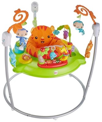 Fisher-Price Baby Bouncer Tiger Time Jumperoo Activity Center with ...