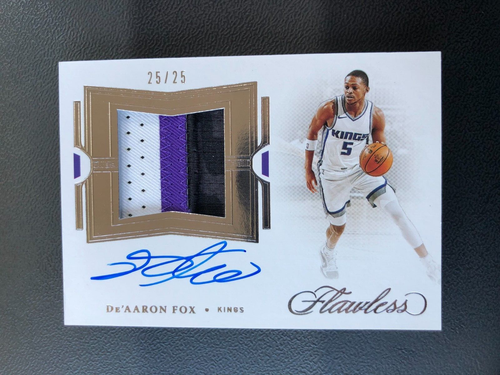 De’Aaron Fox 2020-21 Panini Flawless On Card Autograph Auto Jersey ...