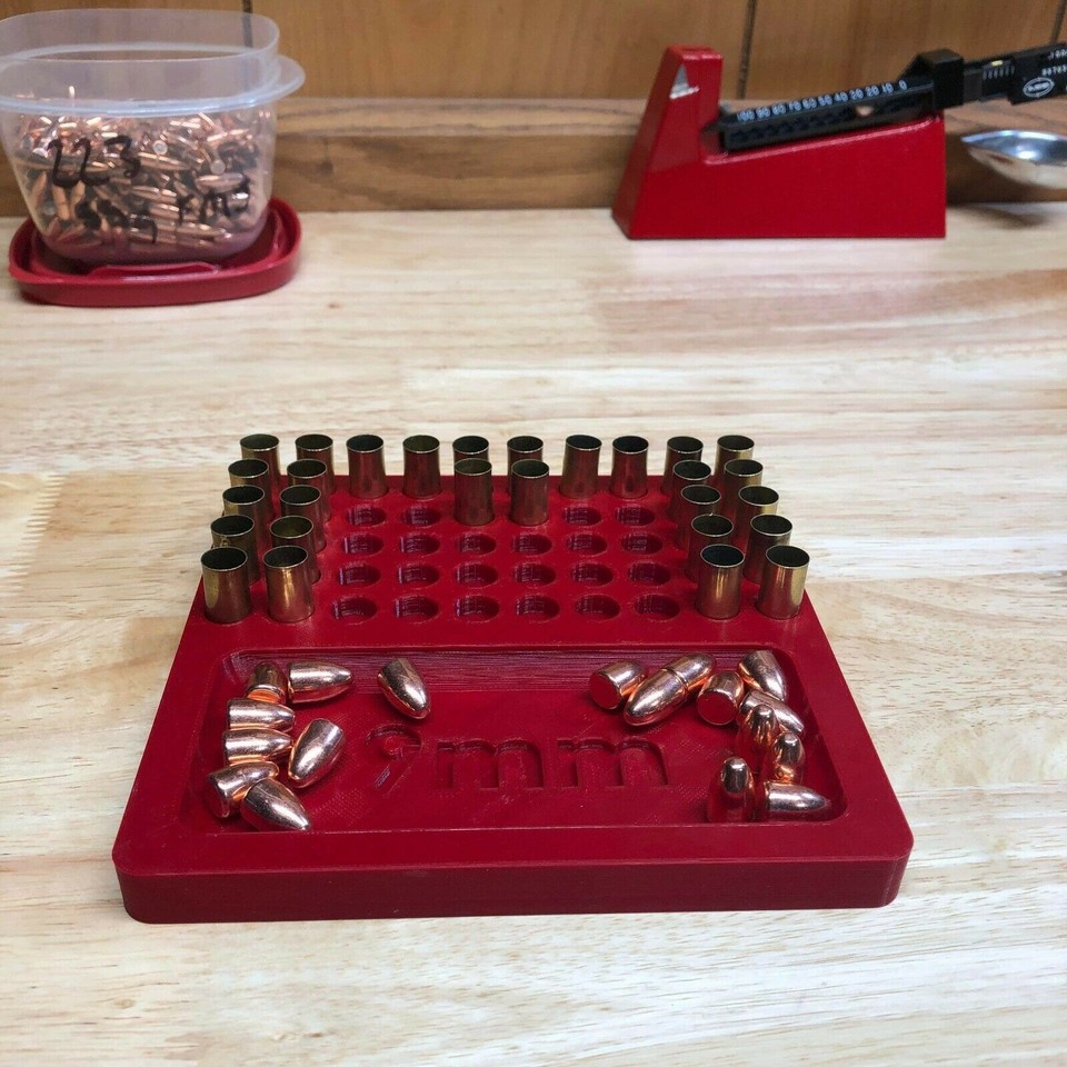 9mm Reloading Tray | 50 spots | Reloading | 9mm | Reload | 3D Printed ...