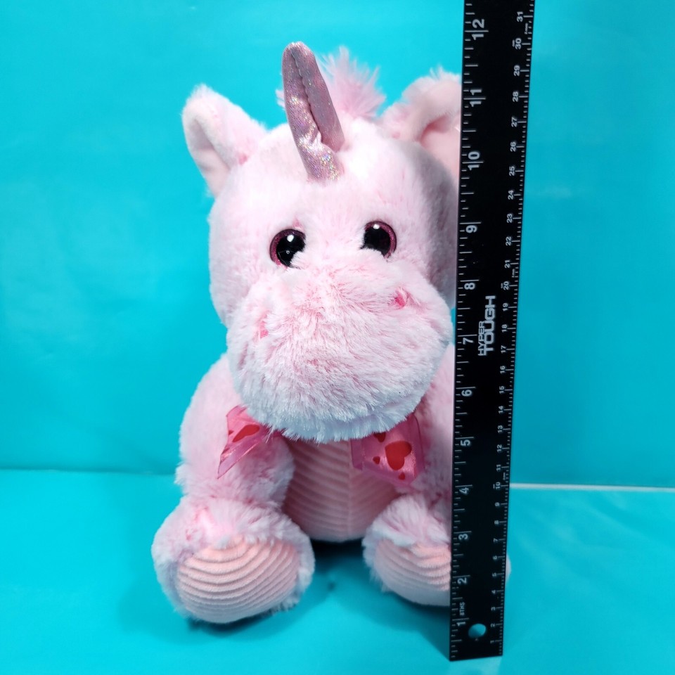 Unicorn Pink Red Hearts Glitter Horn Plush Stuffed Animal 12" Linzy | eBay