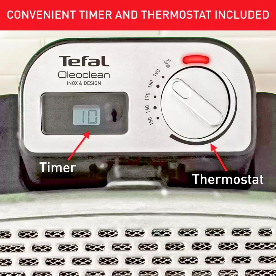 Tefal Oleoclean Deep Oil Chip Fryer Automatic Filtration & Timer ...