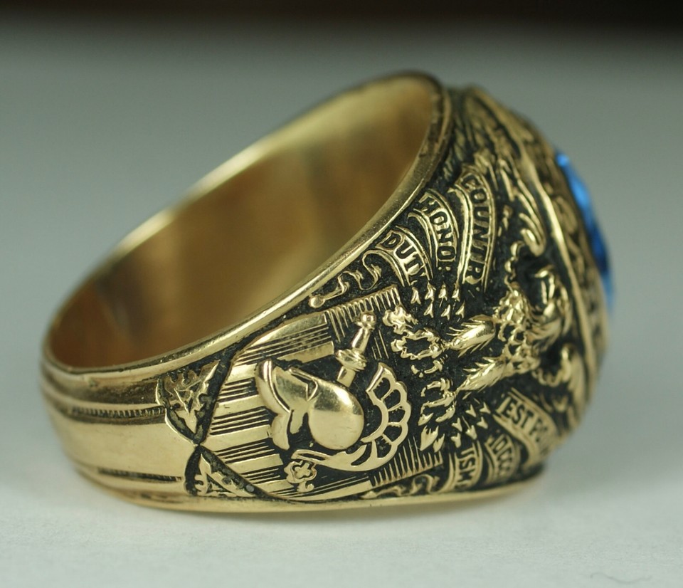 West Point 1953 14K Yellow Gold Military Academy Class Ring Vintage ...
