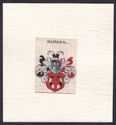 Kargen Wappen Stemma Araldico Incisione In Rame 17. Secolo. | eBay