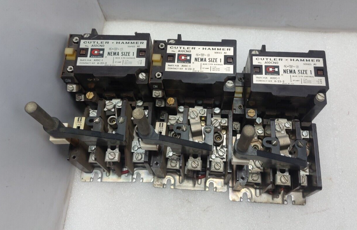 Cutler Hammer A10CN0 Starter NEMA SIZE 1 Parts Pub A10C-1 Contact Kit 6 ...