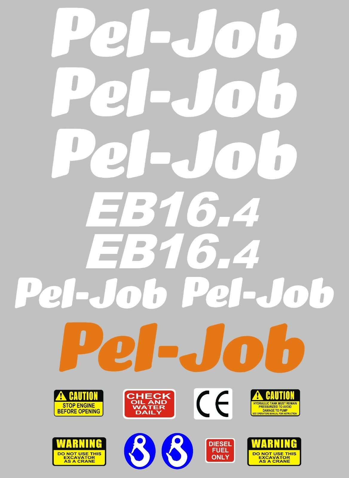 Decal Sticker set for PEL-JOB EB16-4 Mini Digger Bagger Pelle | eBay UK