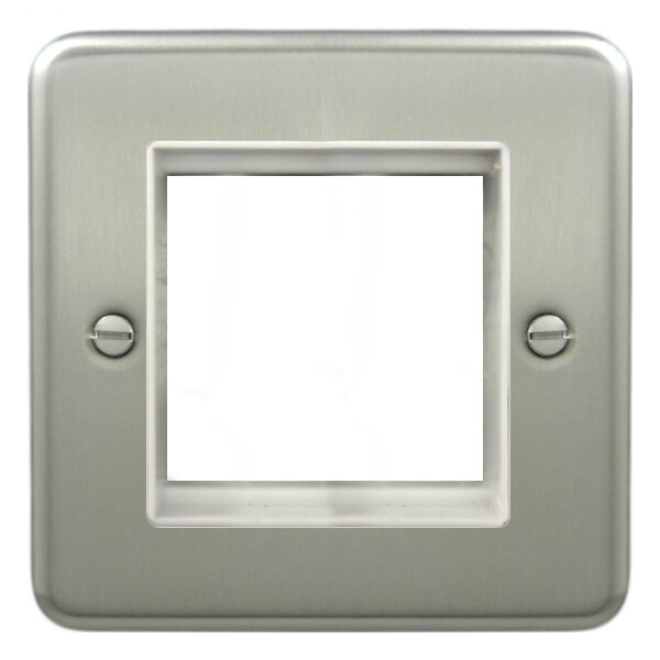 Deta 1970SCW Modular Face Plate 1 Gang 2 Euro Module Satin Chrome ...
