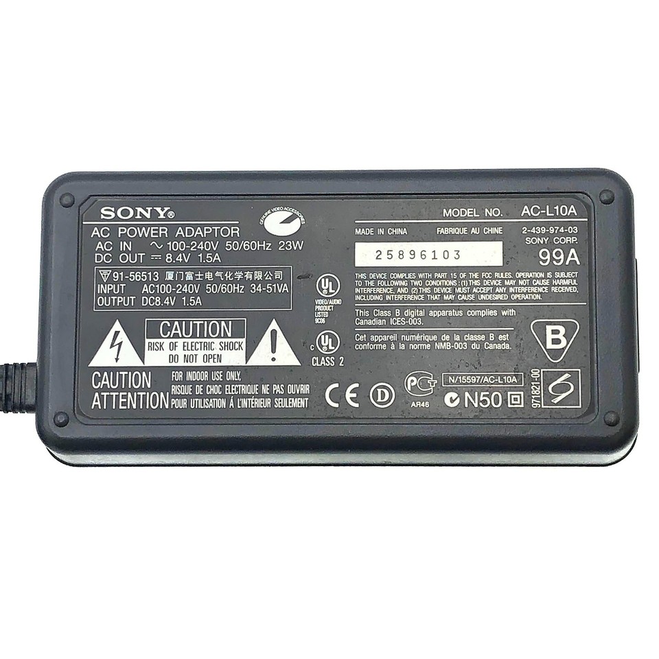 Genuine Sony AC Power Adapter For CCD-TRV Handycam Sony Camcoder ...