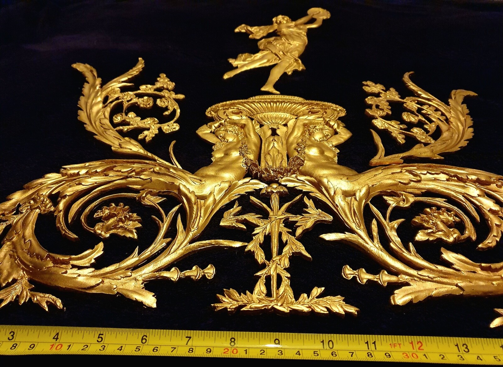 LARGE ANTIQUE LOUIS XVI GILT DORE PLASTIC ORNATE WALL MIRROR MOULDING ...