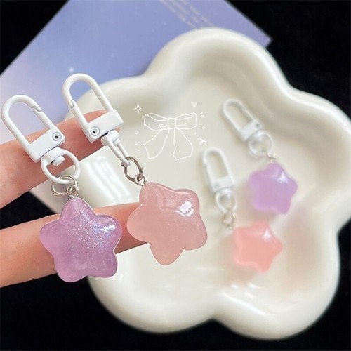 Jelly Pentagram Resin Keychain Stars Pendant Keyring for Girls Backpack ...